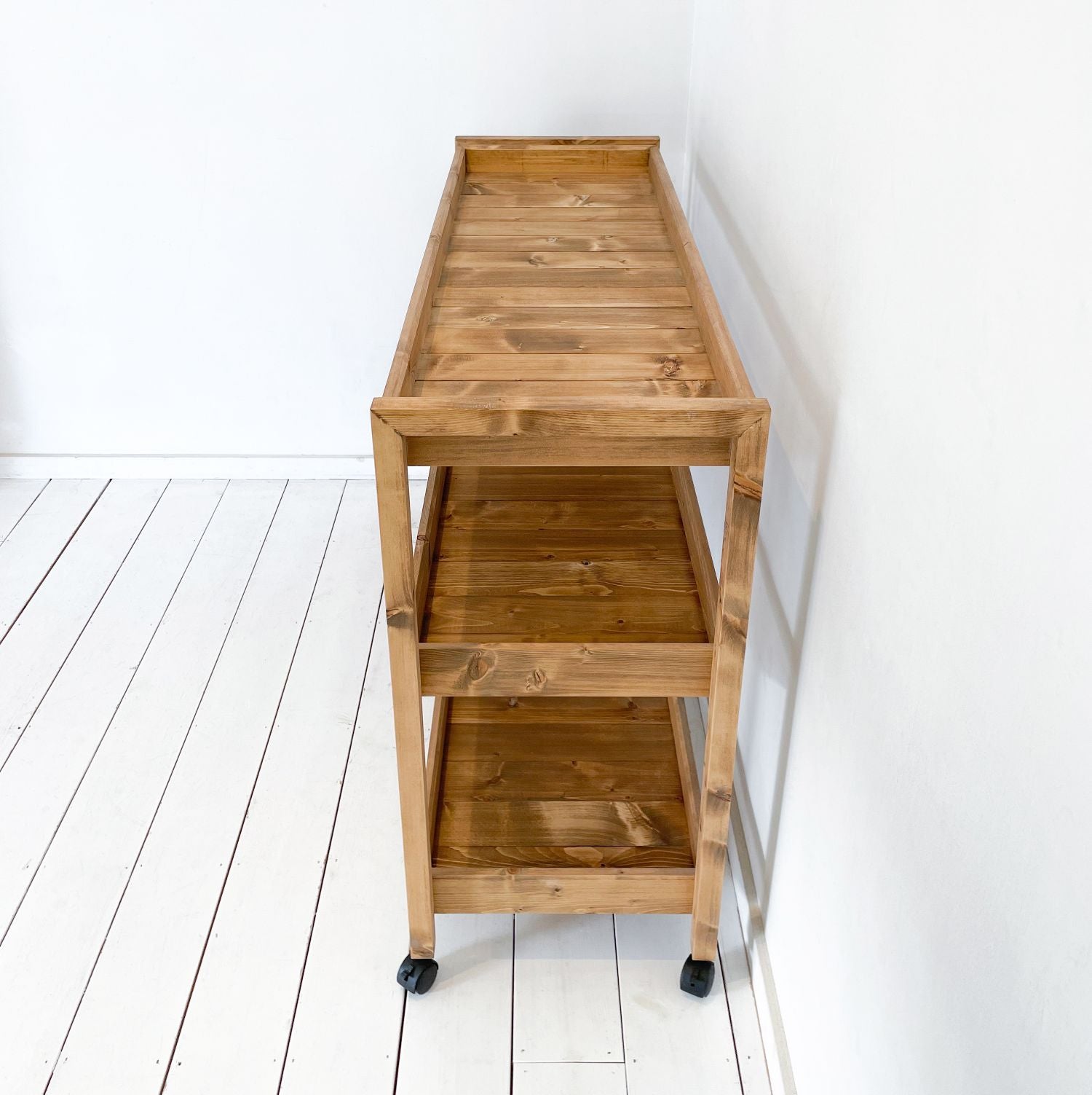 キッチンワゴン キッチンラック 食器棚 天然無垢材 幅125cm 無垢ハンドメイド カスタマイズ&サイズオーダー – NEALD